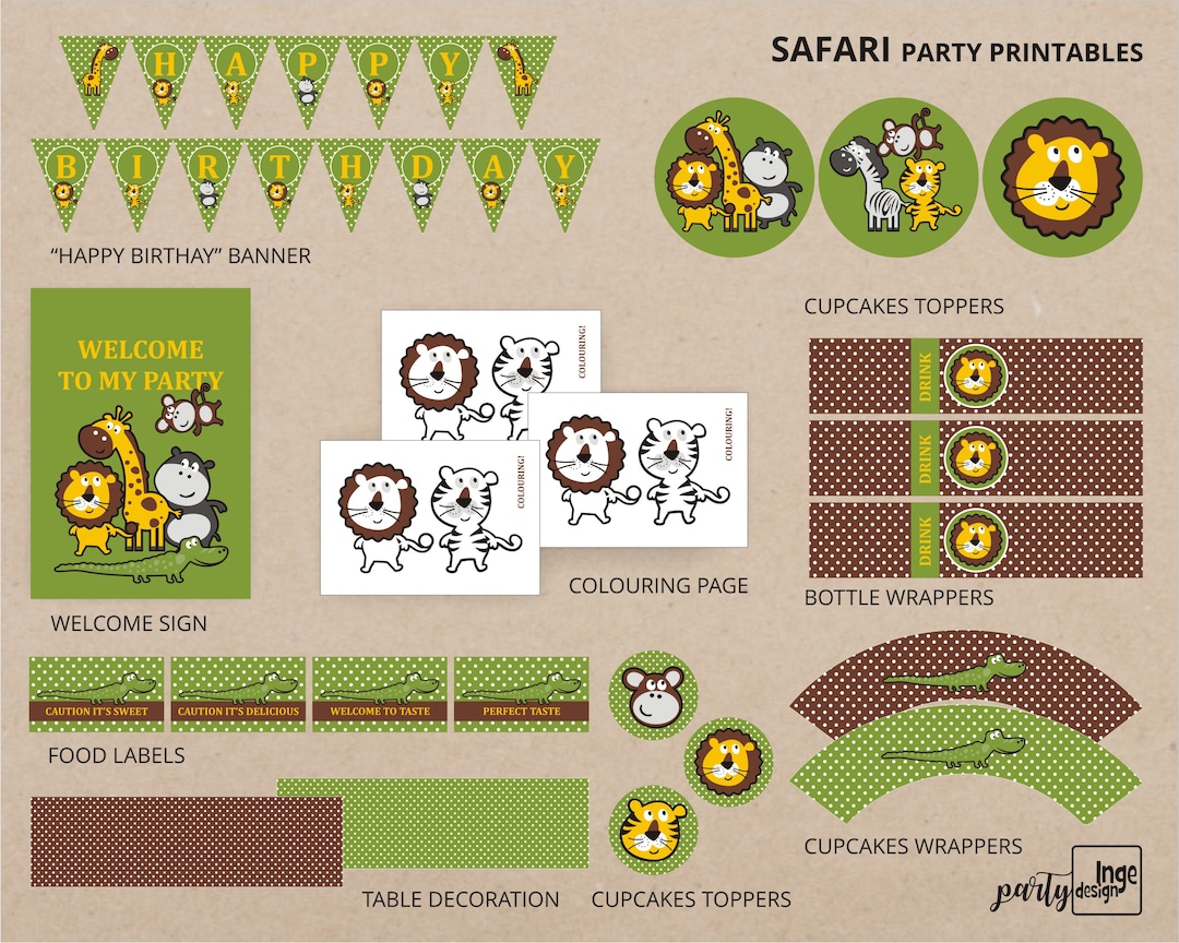 Safari Birthday / Safari Theme Party / Printable DIY Birthday ...