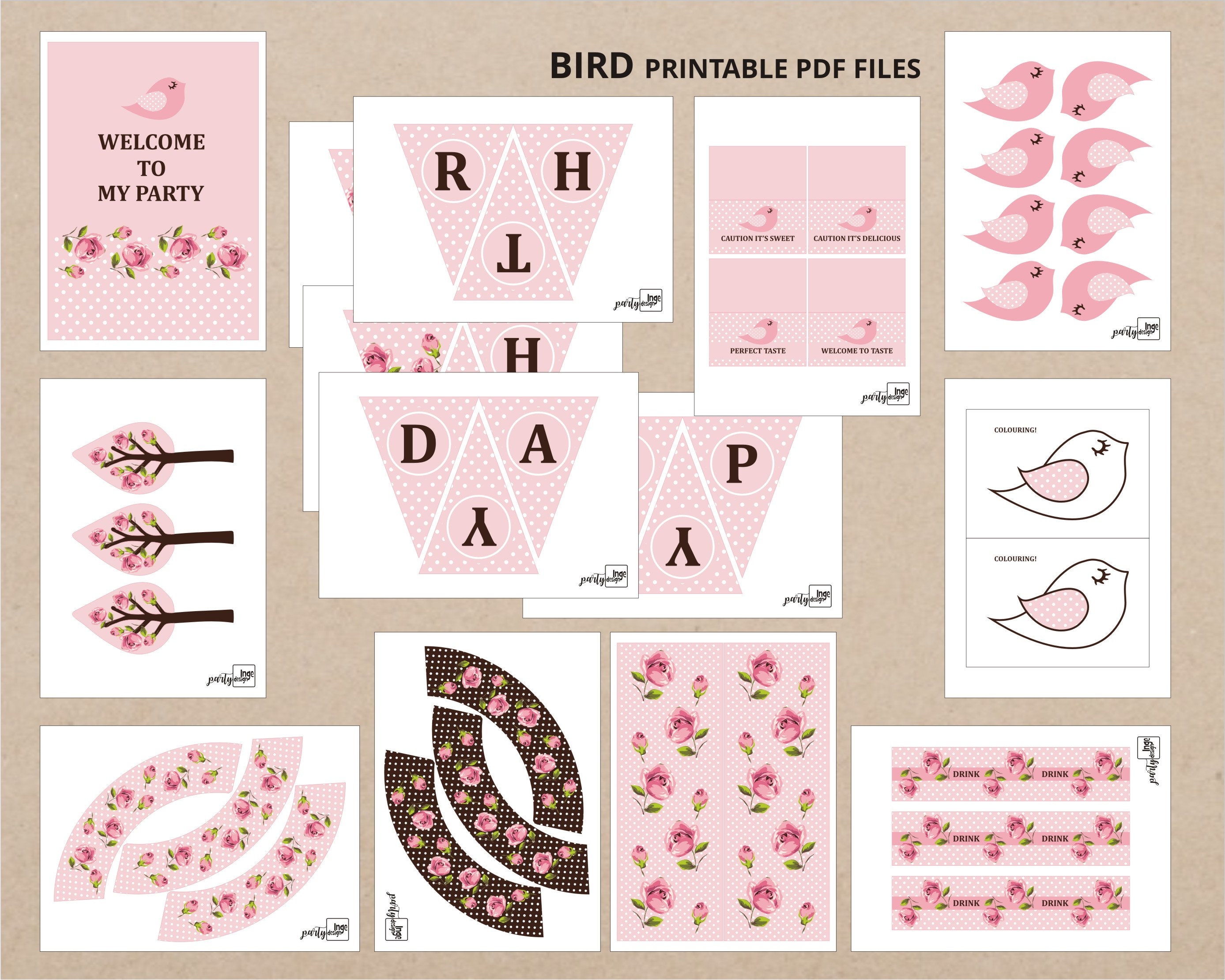 Bird Theme Party / Bird Birthday / Decoration Printable DIY / Birthday ...