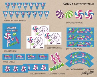 Candy Cake Topper Candy Cutouts Candy Die Cuts Candy - Etsy