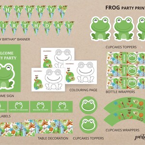 Frog Theme Printable DIY / Birthday Party Decorations /FROG Froggy Pdf ...