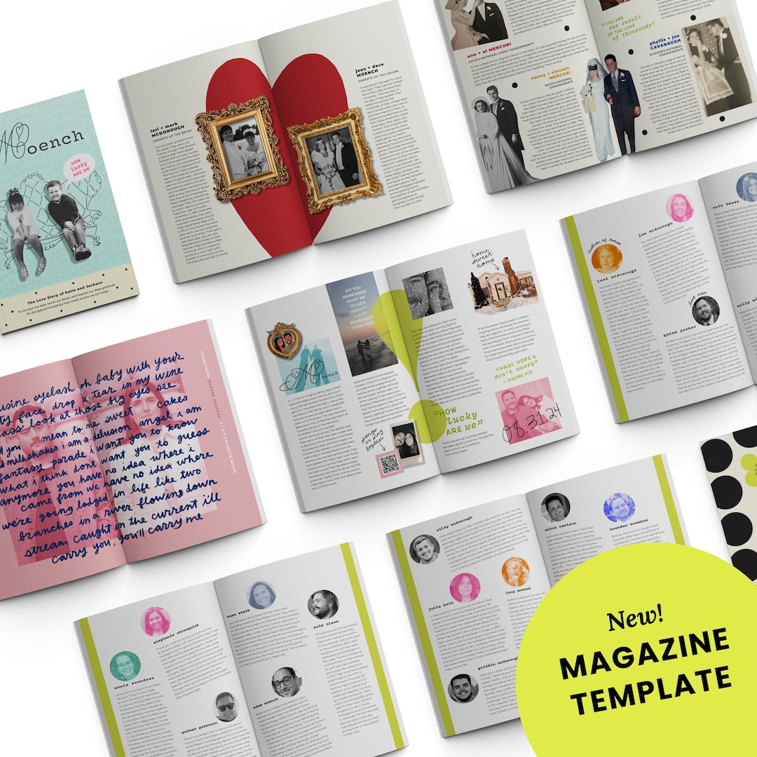 Wedding Magazine, Design Template, Unique Wedding Keepsake, Program ...