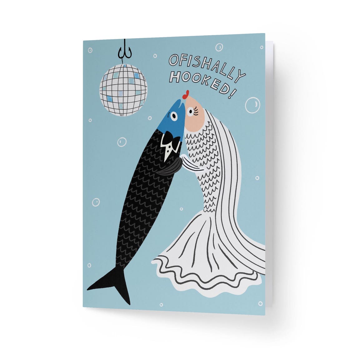 Bride and Groom Fish Wedding Card, Engaged, Bridal Shower, Officially ...