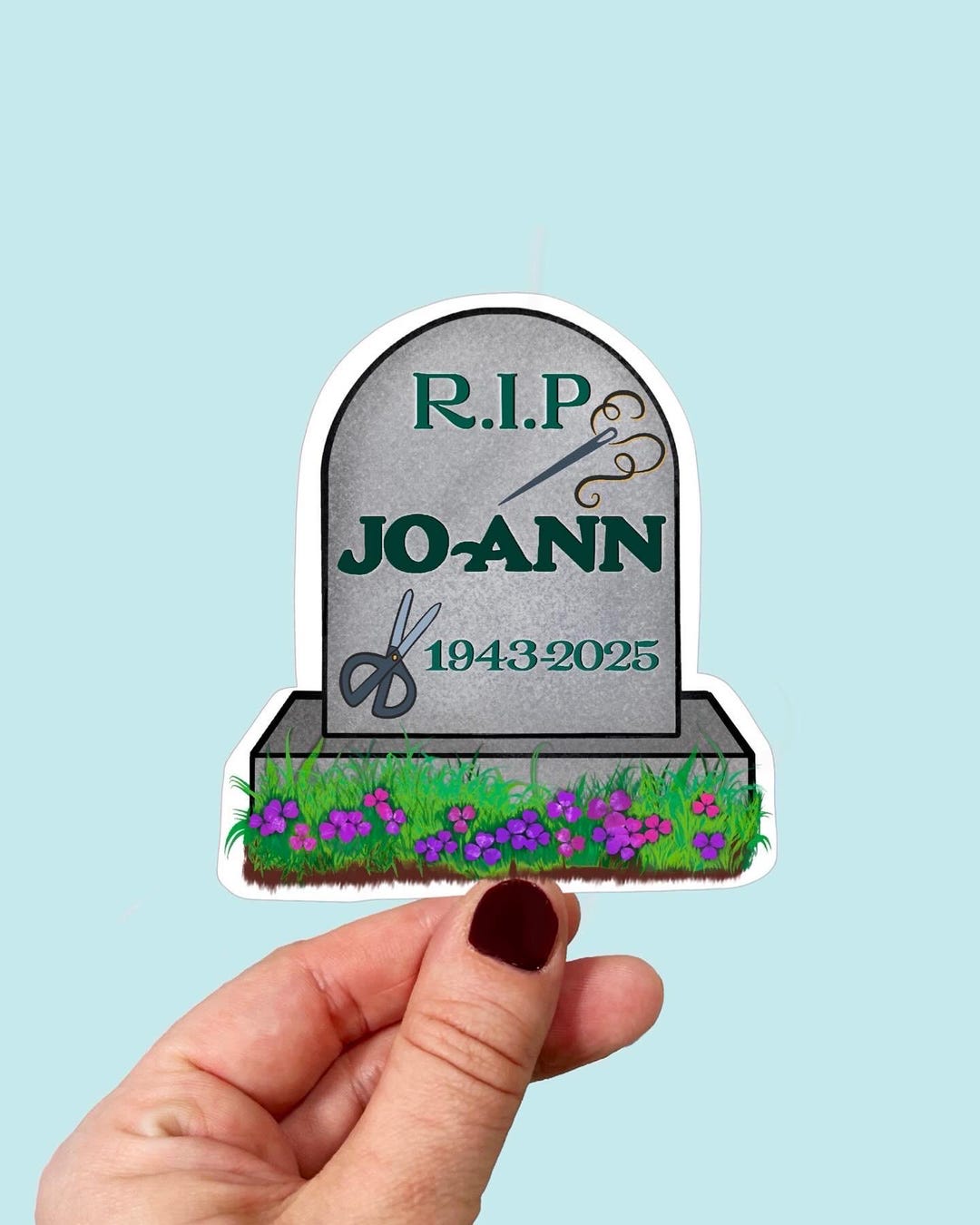 Joann Fabrics Tombstone Sticker | Waterproof Vinyl Decal - Etsy