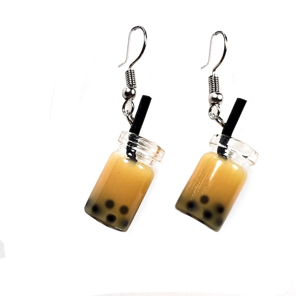 Mini Boba Tea Earrings - Etsy