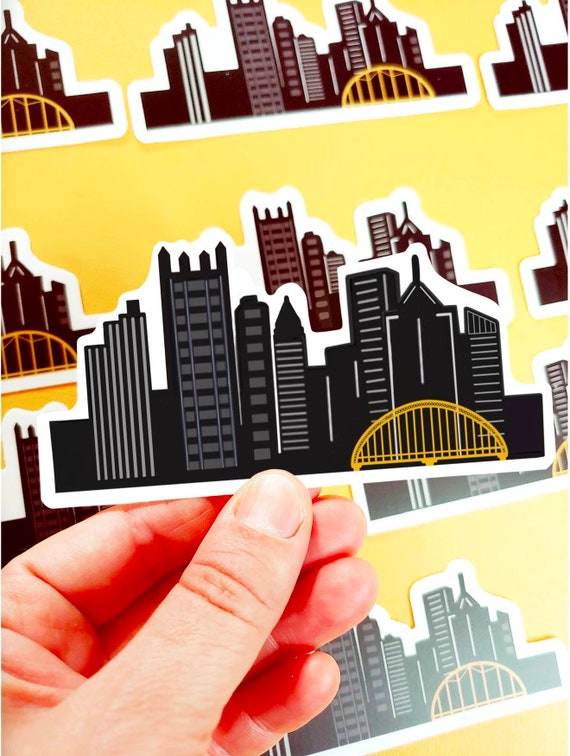 Waterproof Vinyl Pittsburgh Skyline Sticker Large Free | Etsy