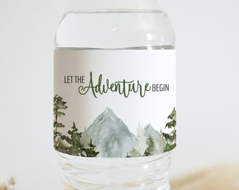 Mountains & Trees Water Bottle Labels Wedding Party Favors Personalized ...