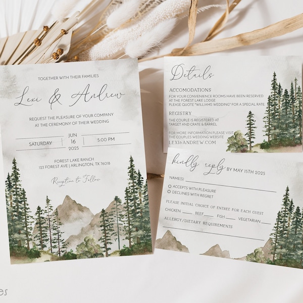 Forest Wedding Invitation - Etsy