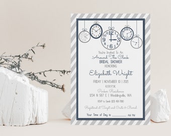 Around the Clock Bridal Shower Invitation - Etsy