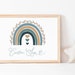 Boho Rainbow Custom Sign | Editable Sign Template With Blue and Tan ...