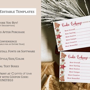 Editable Christmas Cookie Exchange Voting Ballot | Holiday Cookie Swap ...