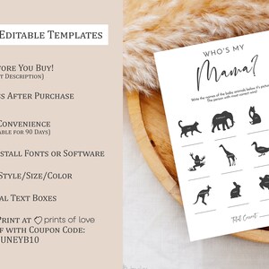 Who's My Mama Baby Shower Game | Minimalist Who is My Mommy Game | Baby ...