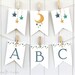Over the Moon Baby Shower Editable Banner, Banner Template With Gold ...