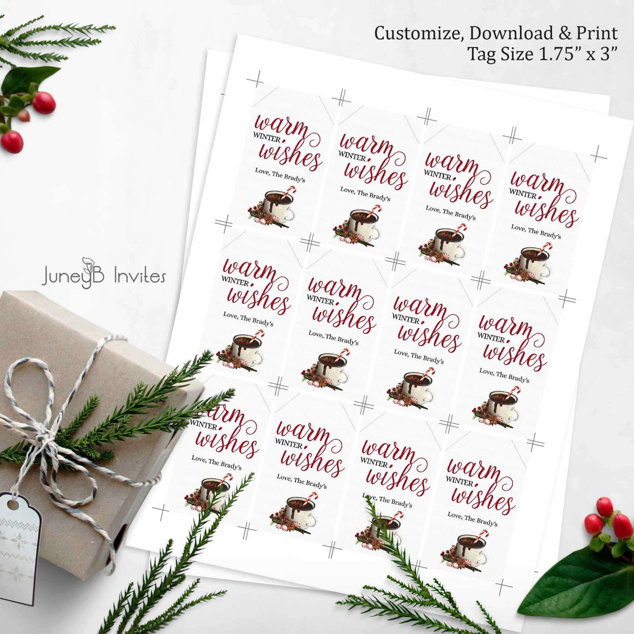 Hot Chocolate Gift Tag Printable Christmas Cocoa Tag Warm - Etsy UK
