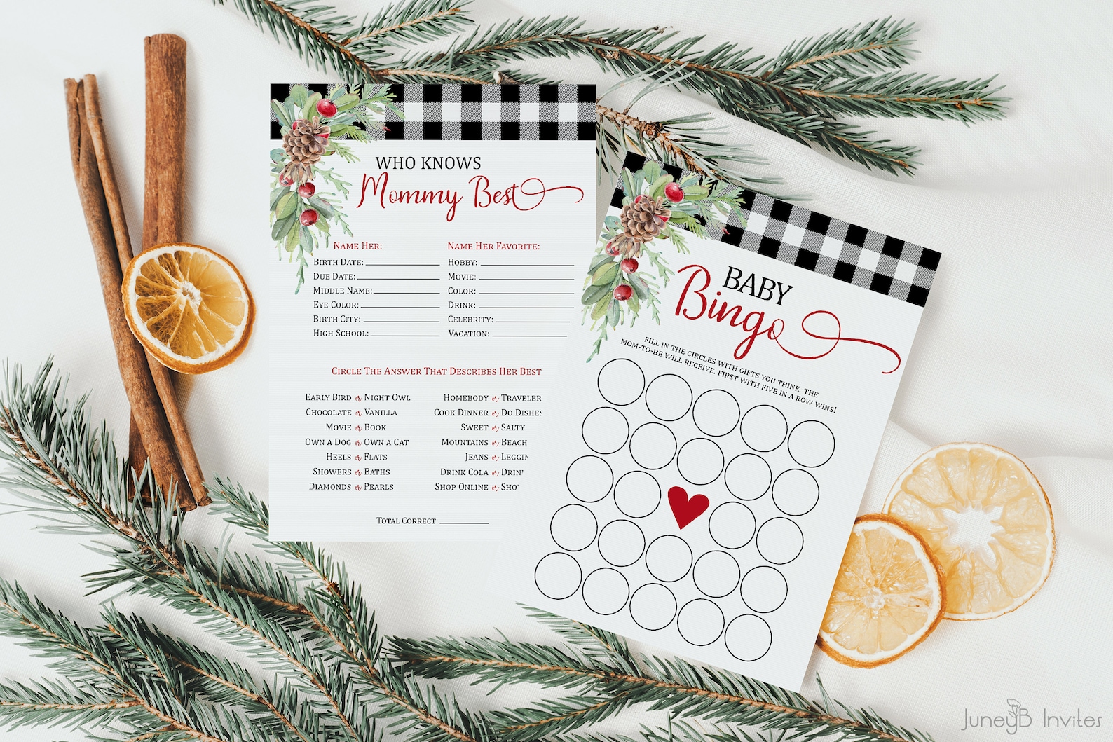 Christmas Baby Shower Games Set Santa Baby Baby Shower Games - Etsy