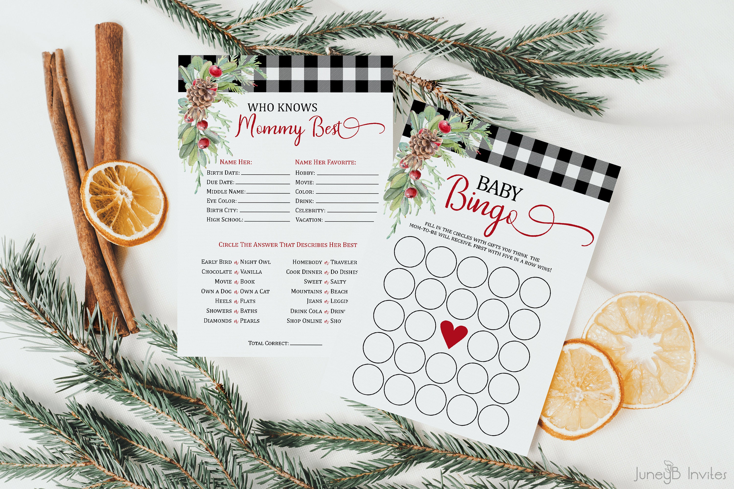 Christmas Baby Shower Games Set Santa Baby Baby Shower Games - Etsy