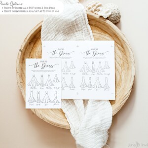 Minimalist Guess the Dress Bridal Shower Game | Bridal Dress Game ...