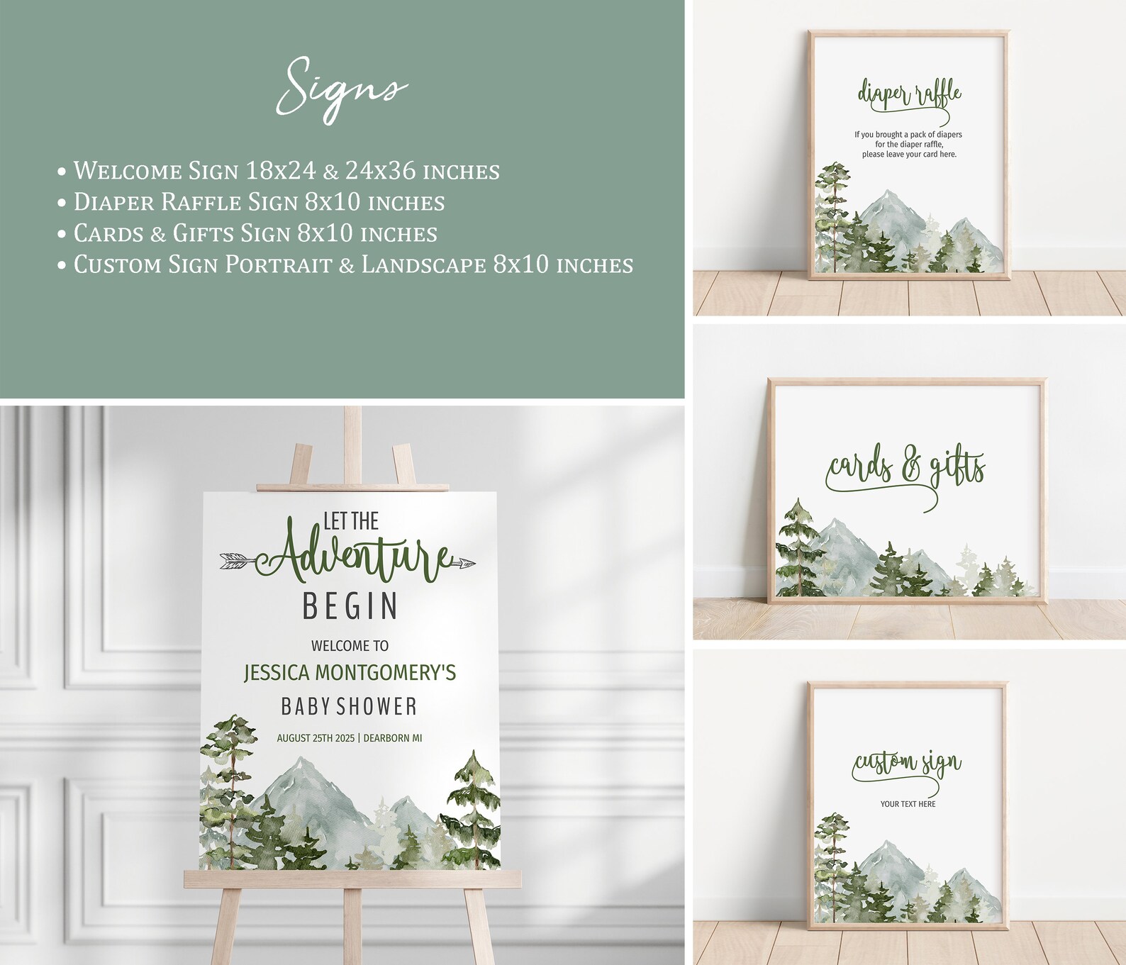 Let the Adventure Begin Baby Shower Bundle Woodland Shower - Etsy