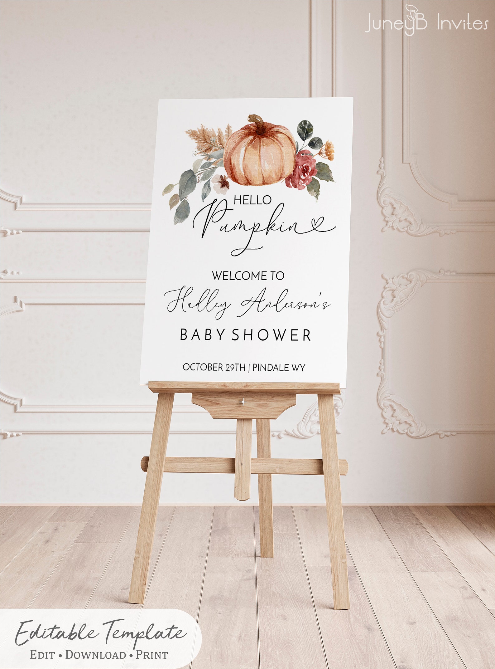 Hello Pumpkin Baby Shower Welcome Sign Little Pumpkin Fall - Etsy