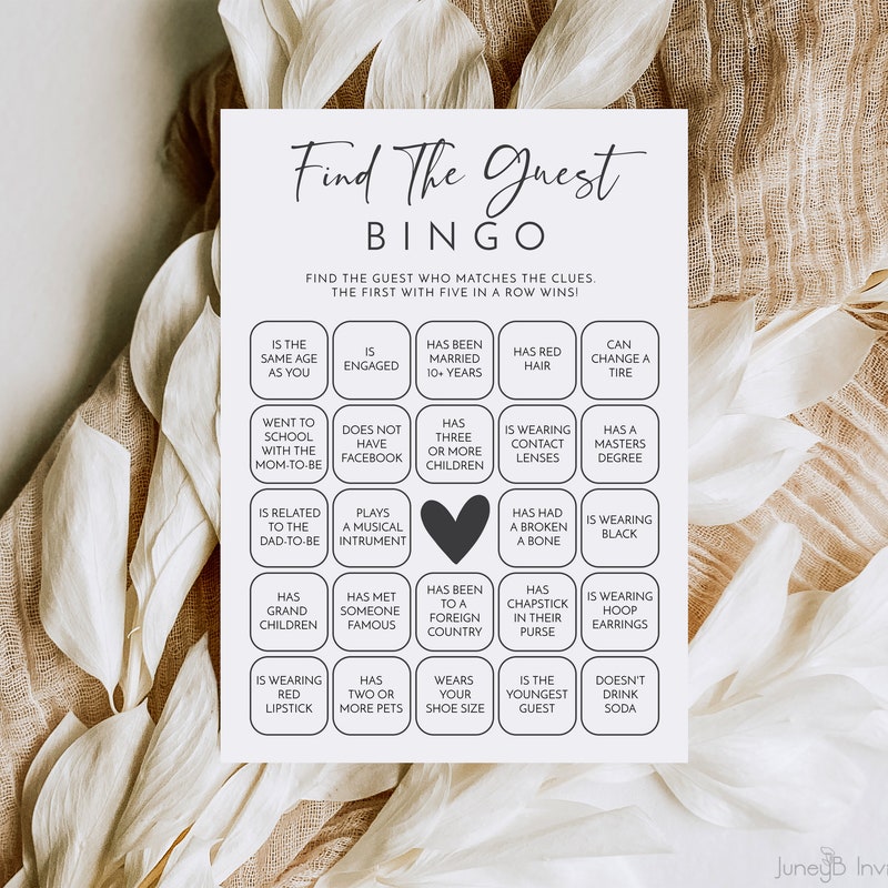 Find the Guest Baby Shower Bingo - Etsy