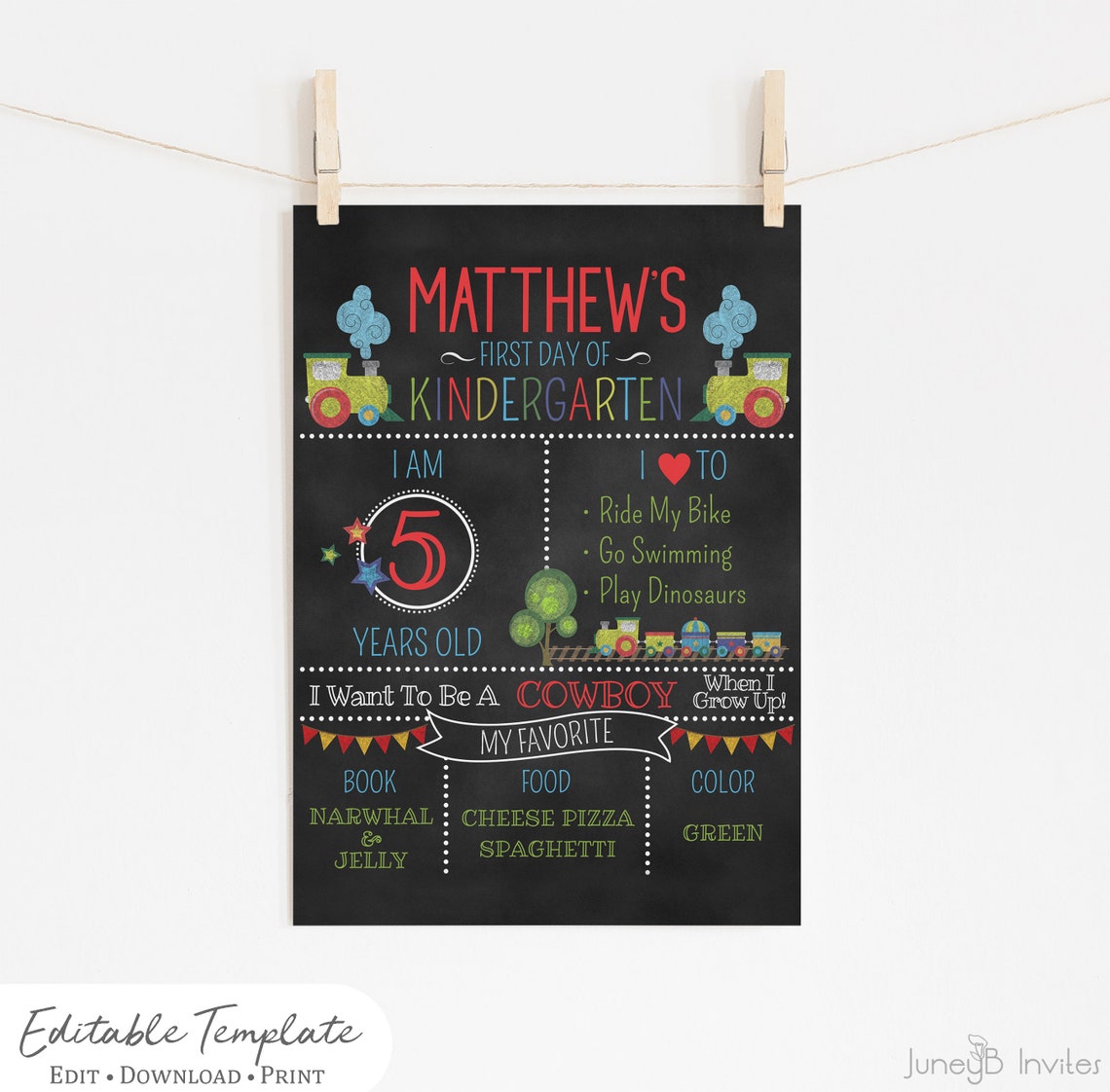 Trains First Day of School Chalkboard Sign Train Theme Back - Etsy