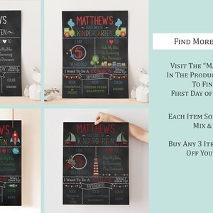 Rockets First Day of School Chalkboard Sign, Space Theme Back to School ...