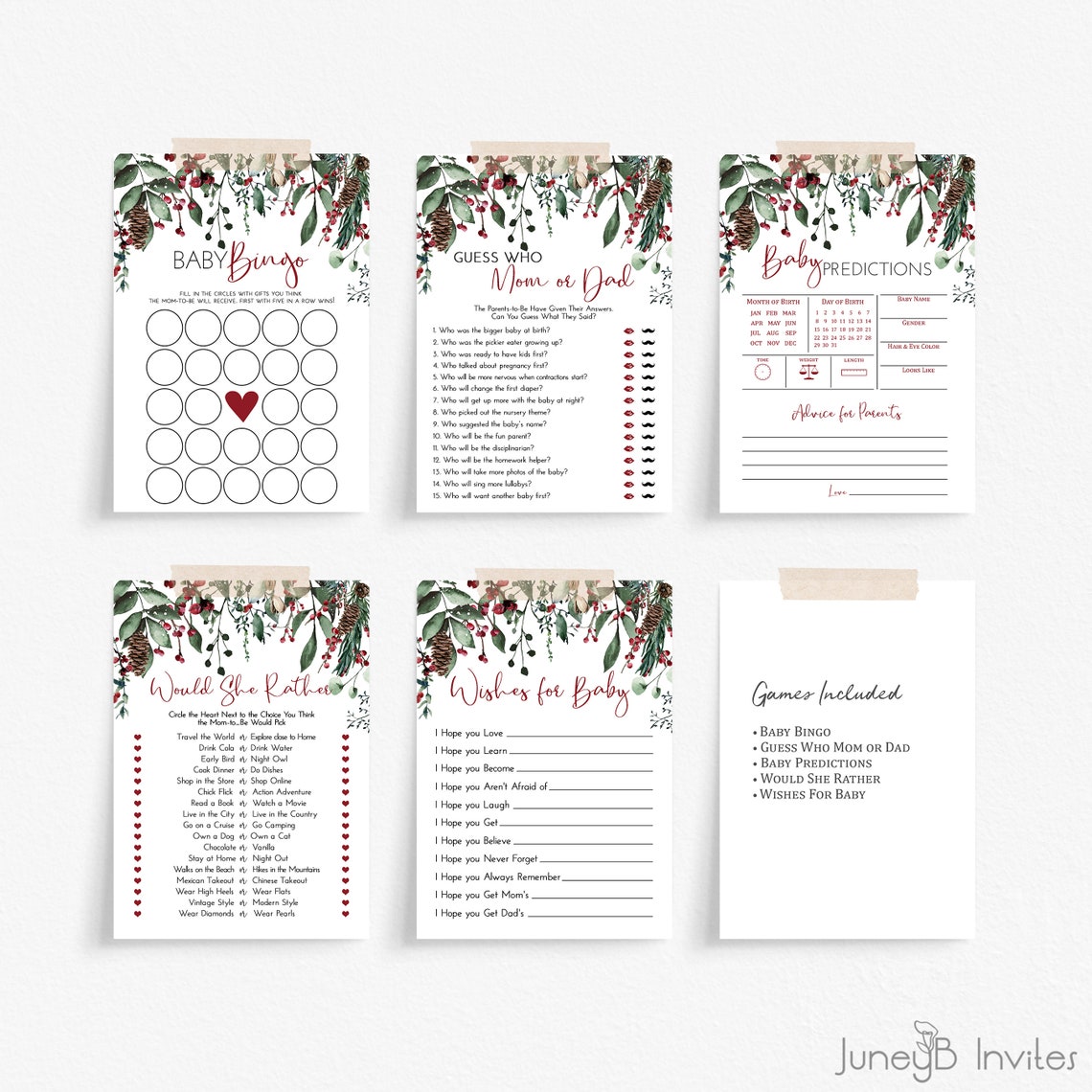 Merry Little Baby Shower Games Bundle Christmas Baby Shower - Etsy