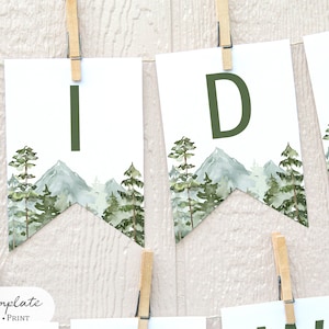 Adventure Bridal Shower Banner Template | Mountain Bridal Shower ...