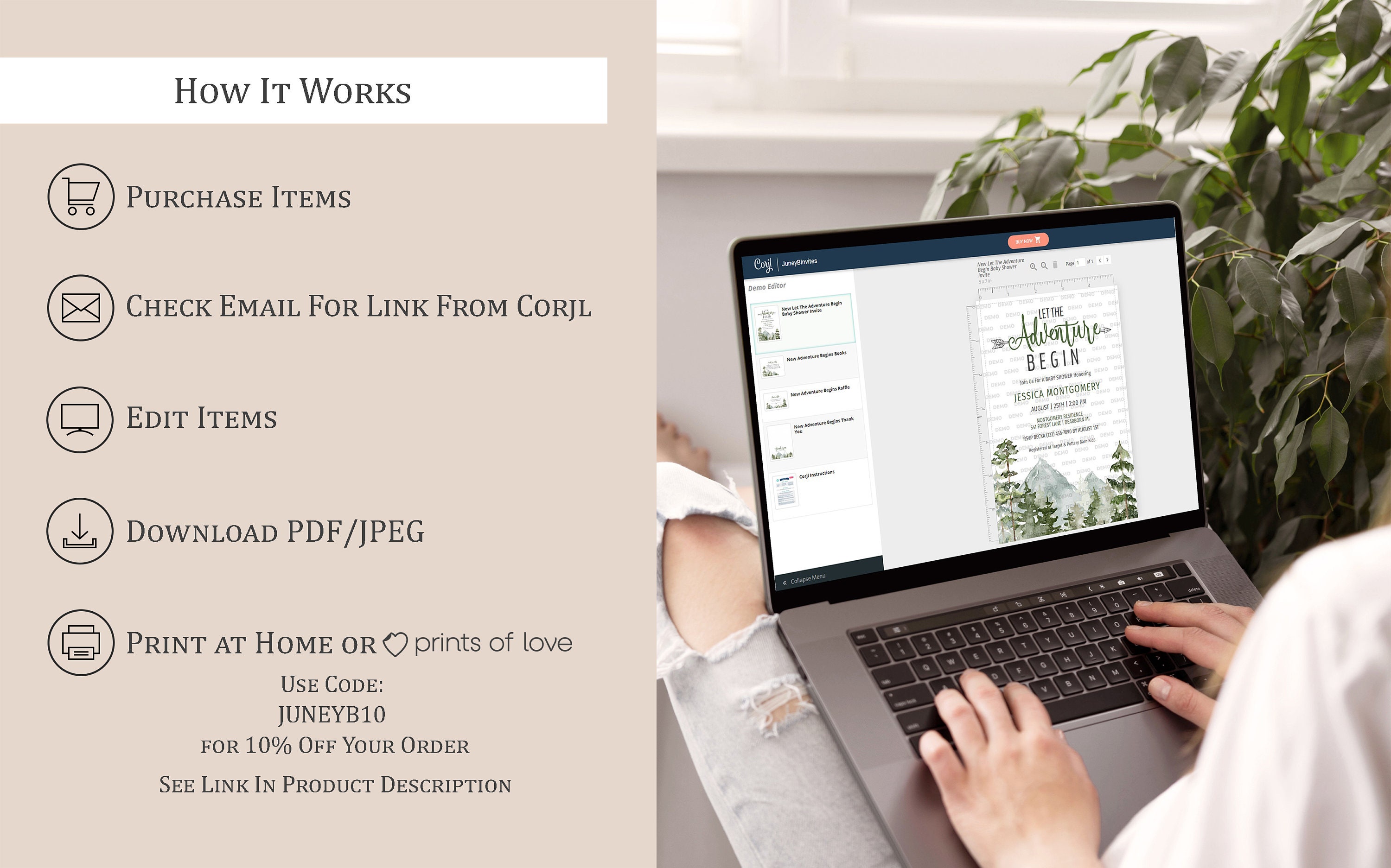 Watercolor Forest and Mountains Custom Sign Template - Etsy