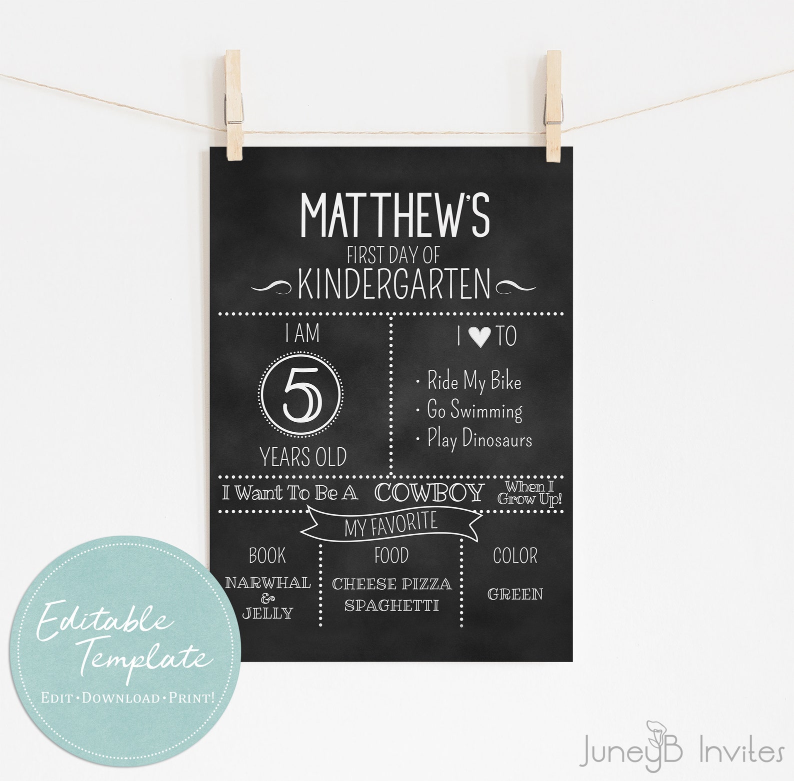 First Day of School Chalkboard Sign Editable Back to School - Etsy