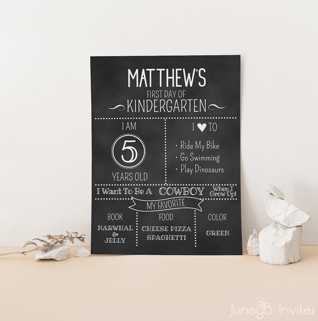 First Day of School Chalkboard Sign, Editable Back to School Sign ...