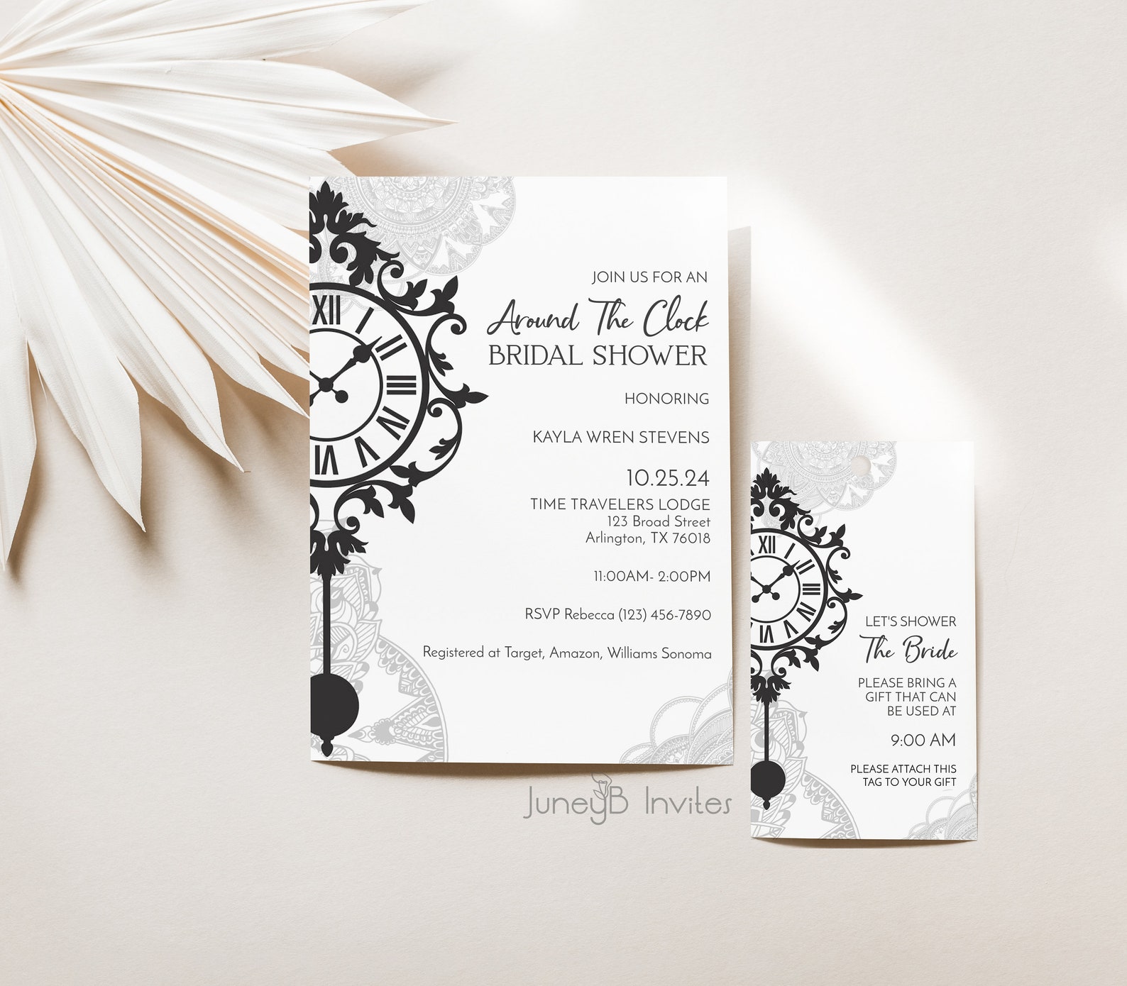 Around the Clock Bridal Shower Invitation Printable Vintage - Etsy