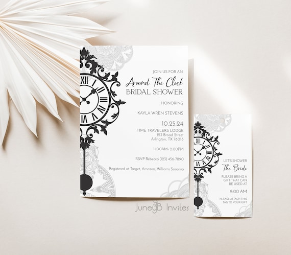 Vintage Clock Invitations