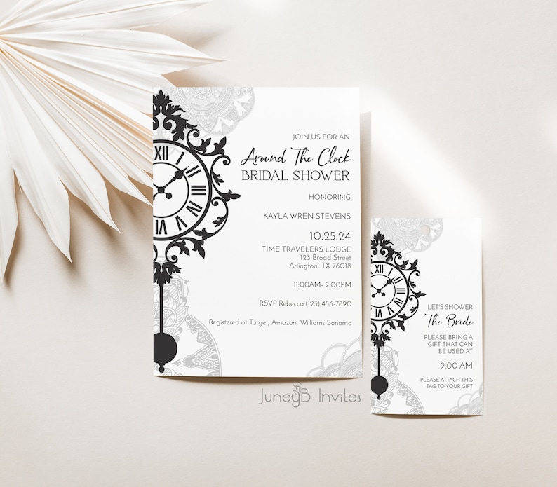 Around the Clock Bridal Shower Invitation Printable Vintage - Etsy