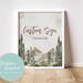 Watercolor Forest Custom Sign, Custom Sign With Mountain and Trees ...
