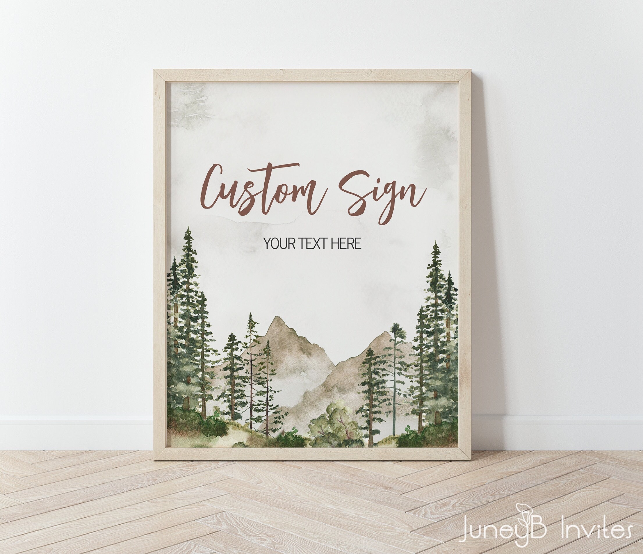 Watercolor Forest Custom Sign Custom Sign With Mountain and - Etsy