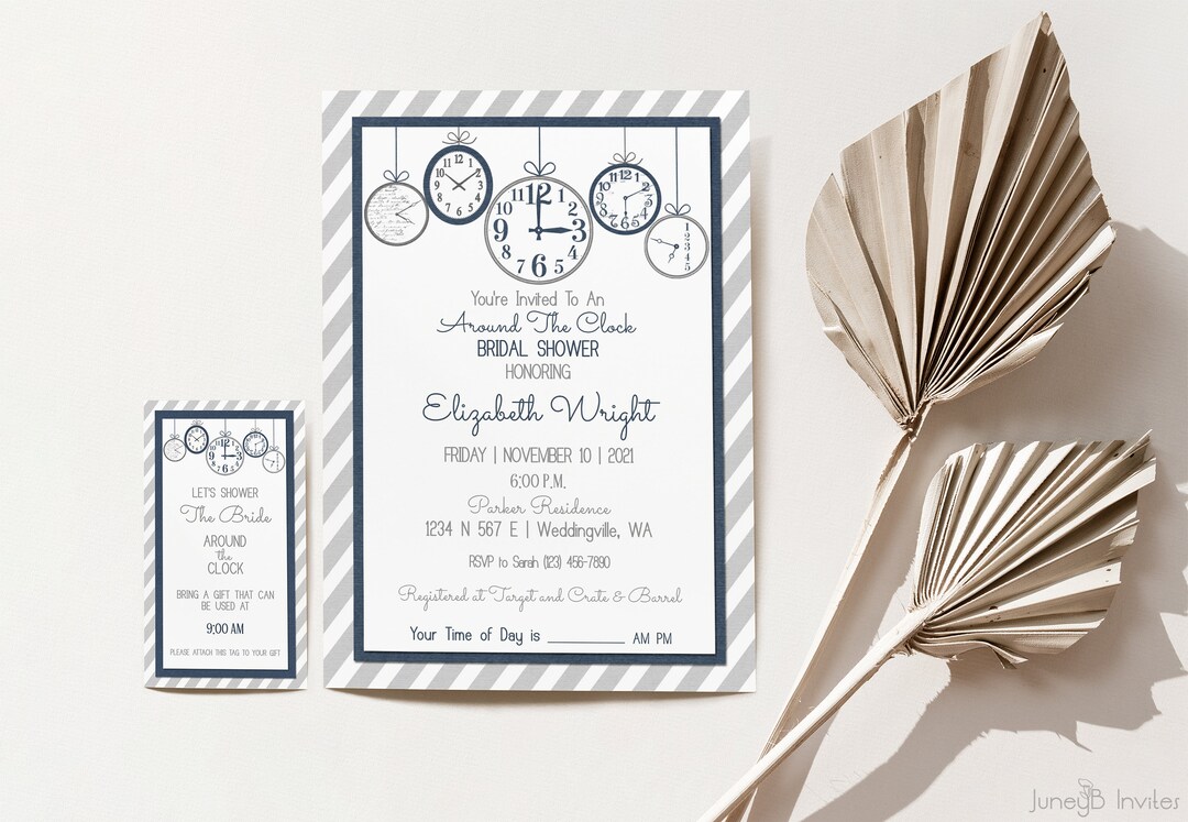 Around the Clock Bridal Shower Invitation | Bridal Shower Invite ...