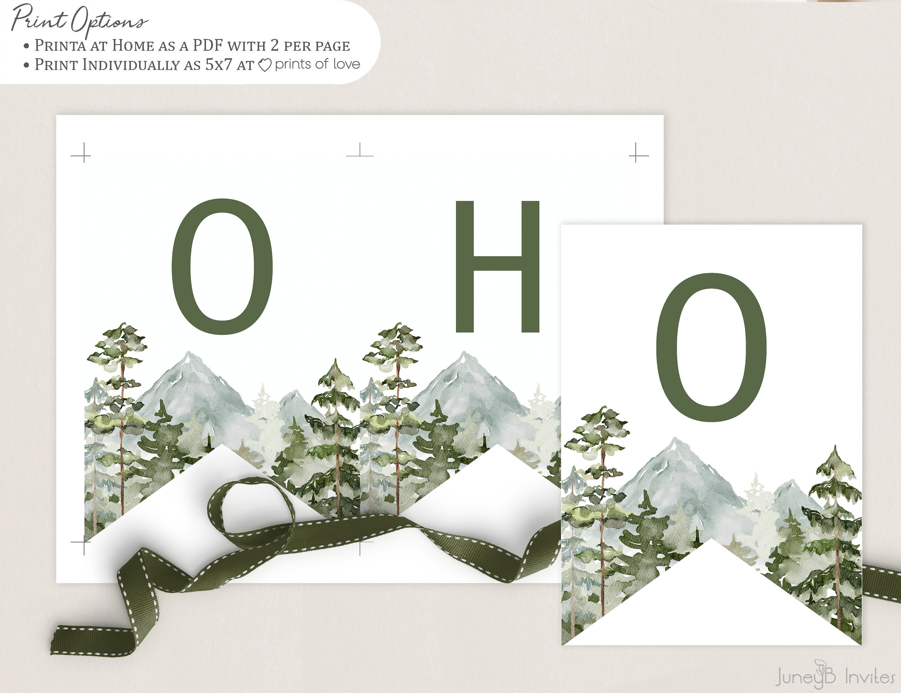 Watercolor Forest Baby Shower Banner | Mountain Adventure Theme ...