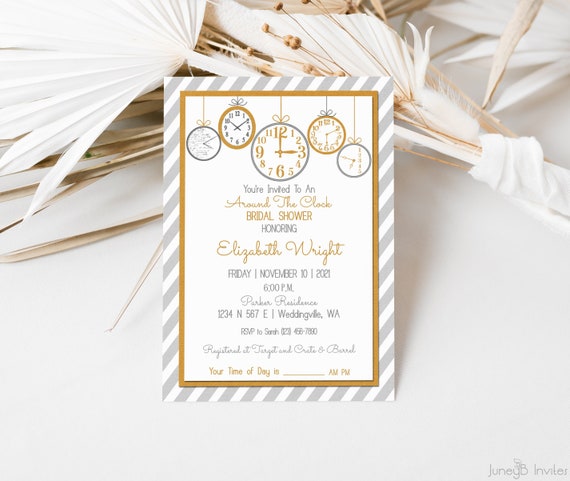 Invitation Around The Clock Template