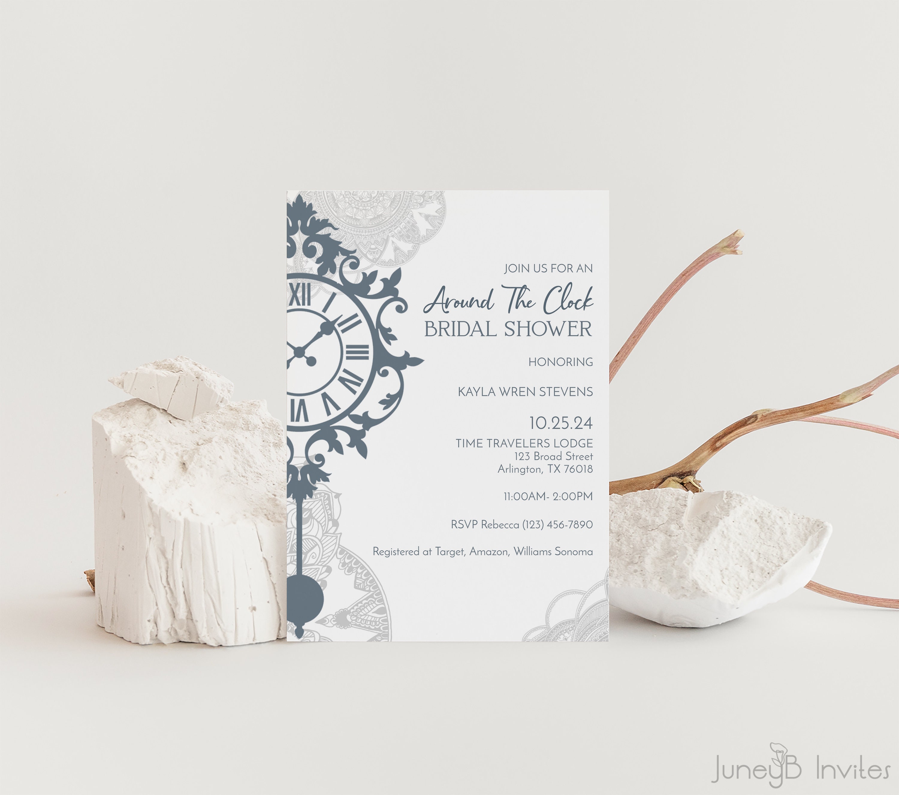 Around the Clock Bridal Shower Invitation Printable Vintage - Etsy