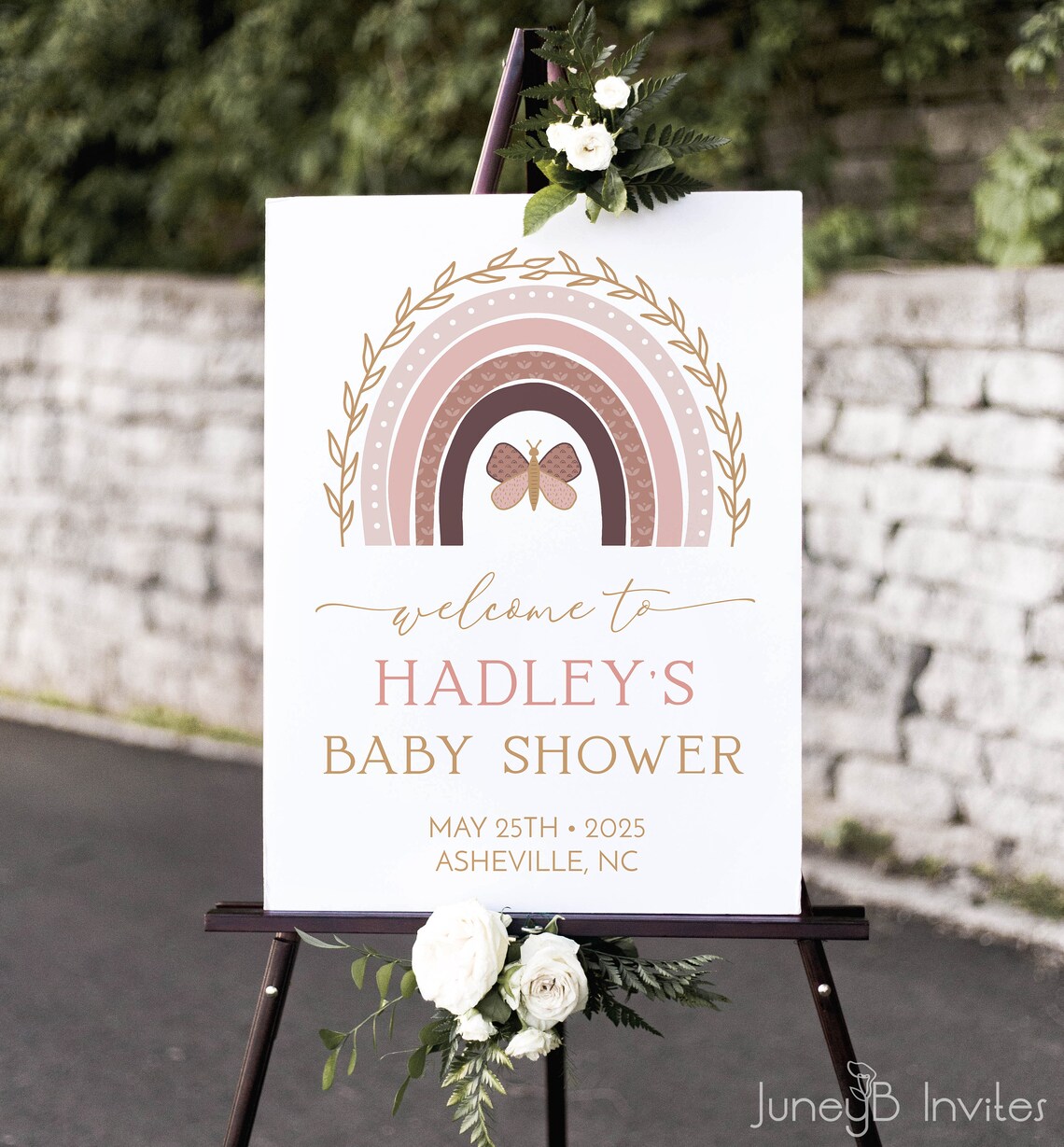 Boho Rainbow Baby Shower Welcome Sign Editable Sign Template - Etsy