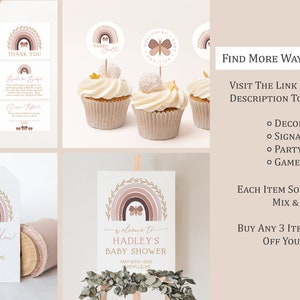 Boho Rainbow Baby Shower Welcome Sign Template Rainbow Party ...