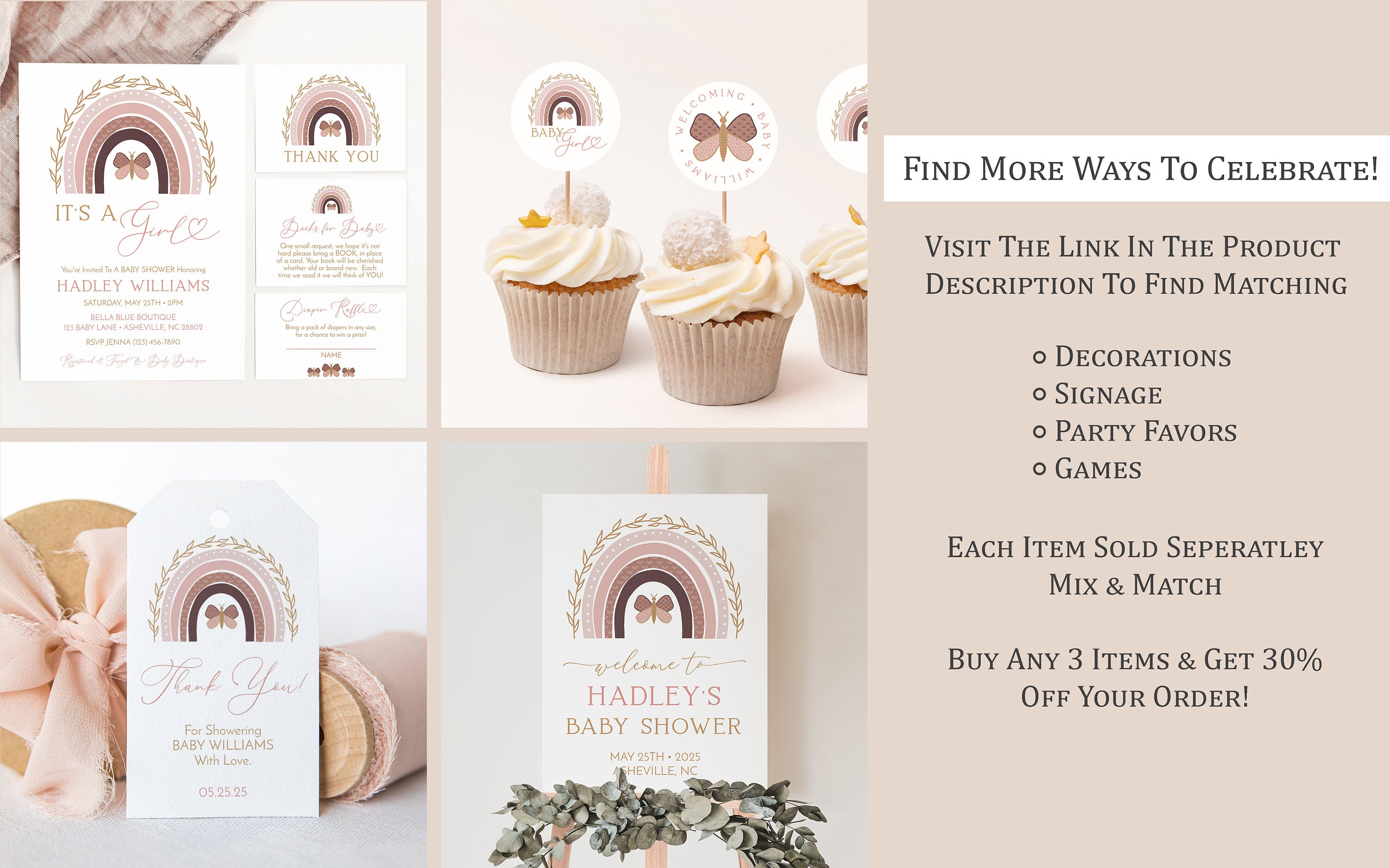 Boho Rainbow Baby Shower Welcome Sign Template Rainbow Party - Etsy