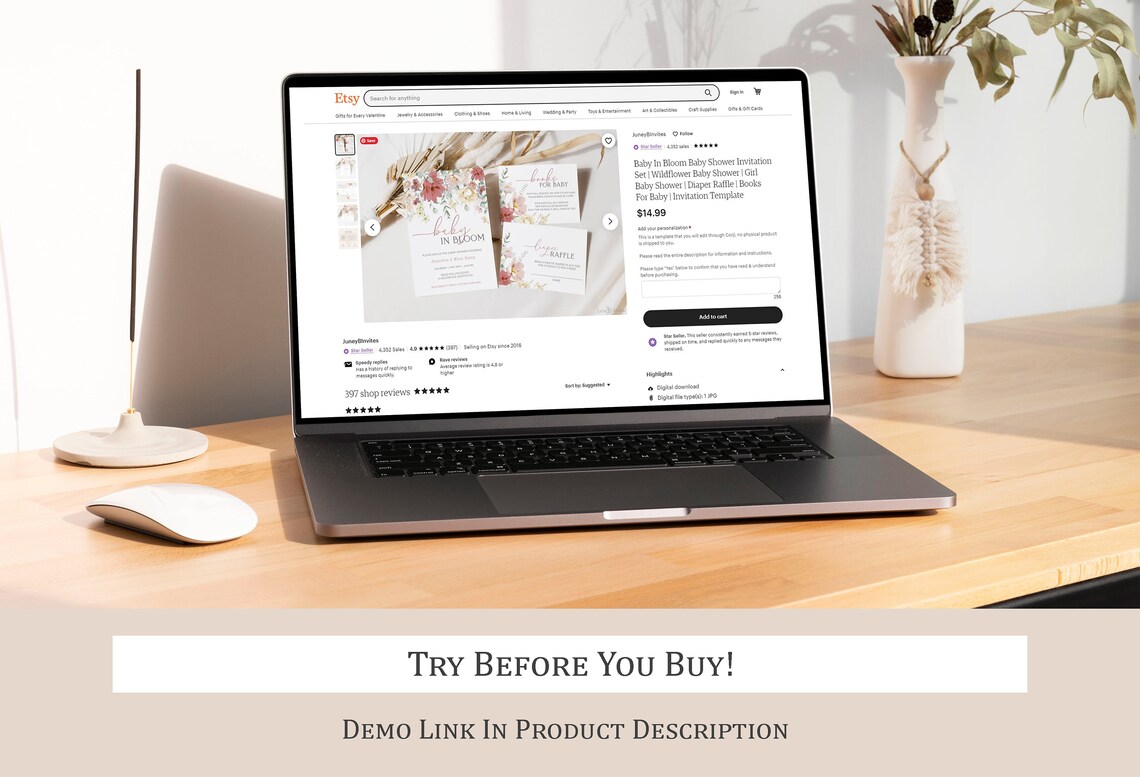 Baby in Bloom Thank You Tag Wildflower Baby Shower Printable - Etsy