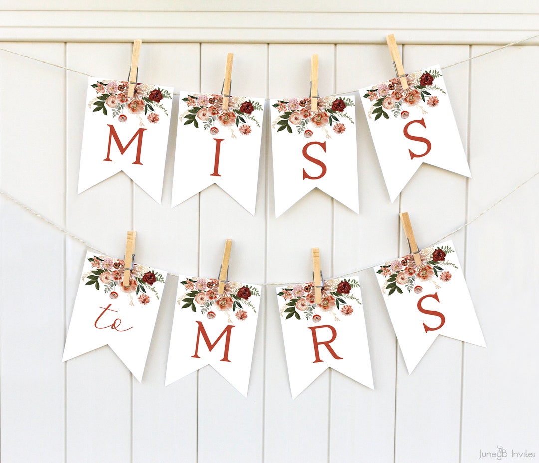 Fall Bridal Shower Banner Template | Custom Banner | Miss to Mrs Banner ...