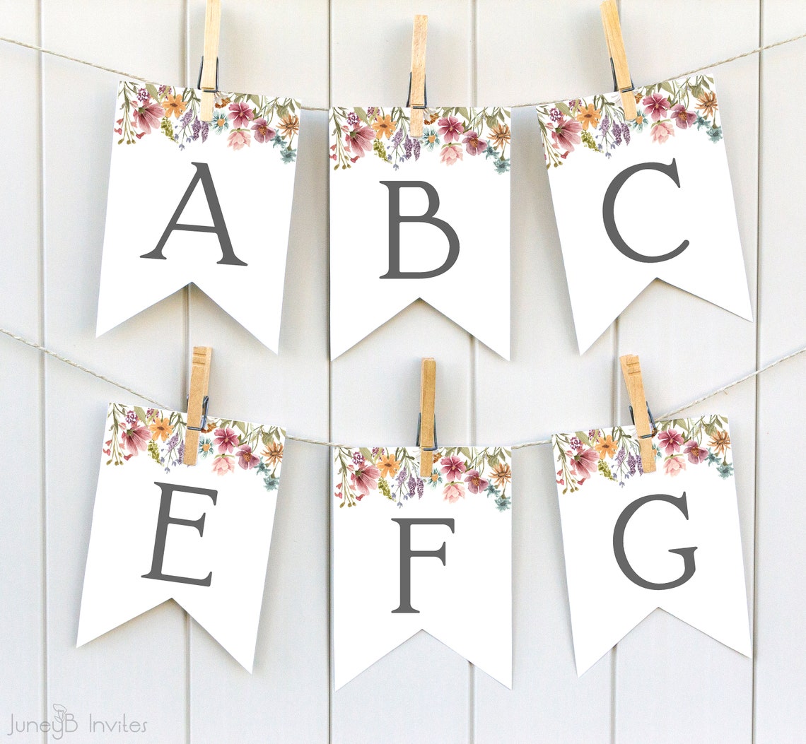 Wildflower Baby Shower Printable Banner Wildflower Bridal - Etsy