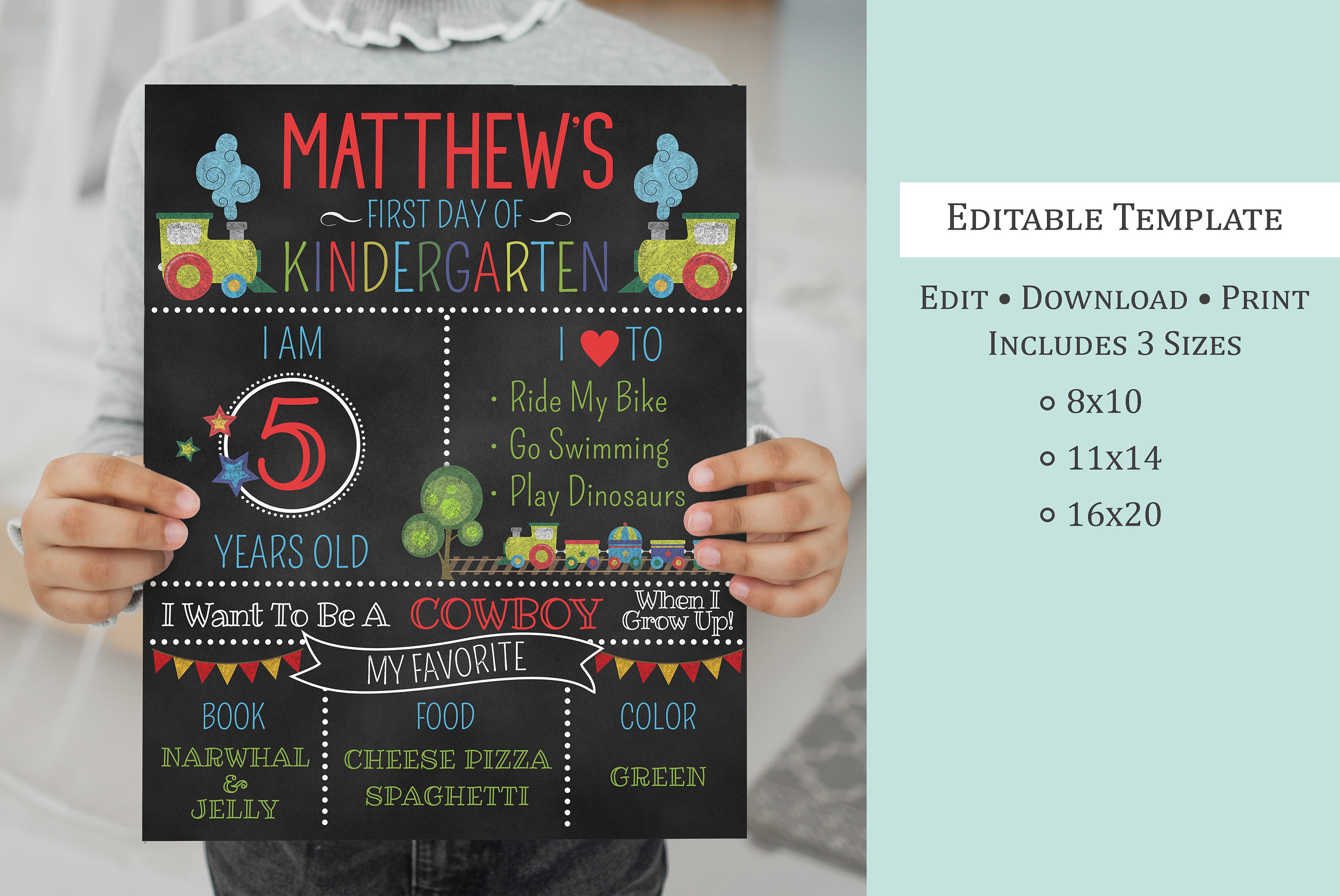 Trains First Day of School Chalkboard Sign Train Theme Back - Etsy