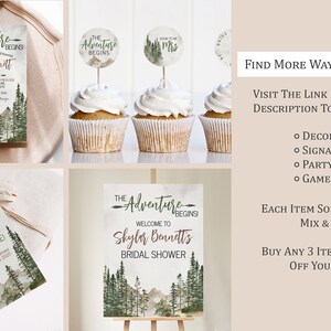 Watercolor Mountain Bridal Shower Welcome Sign | Adventure Theme ...