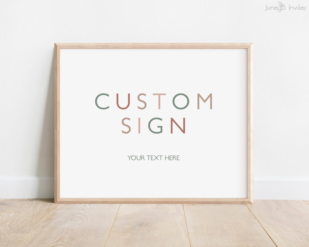 Minimalist Custom Sign Template | Modern Custom Sign in Boho Colors ...