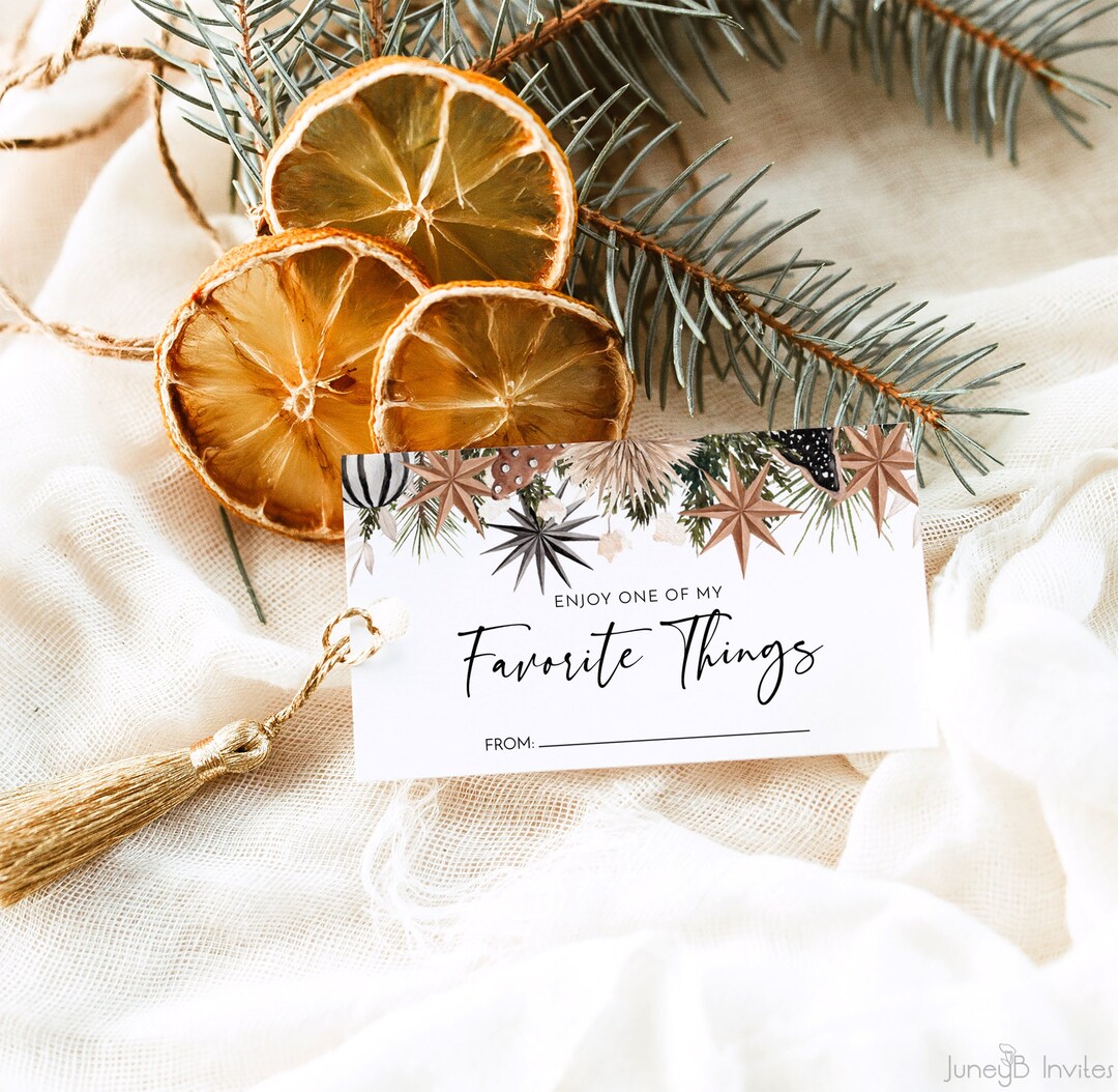 Favorite Things Party Gift Tag | Christmas Party Favor Tag | Favorite ...