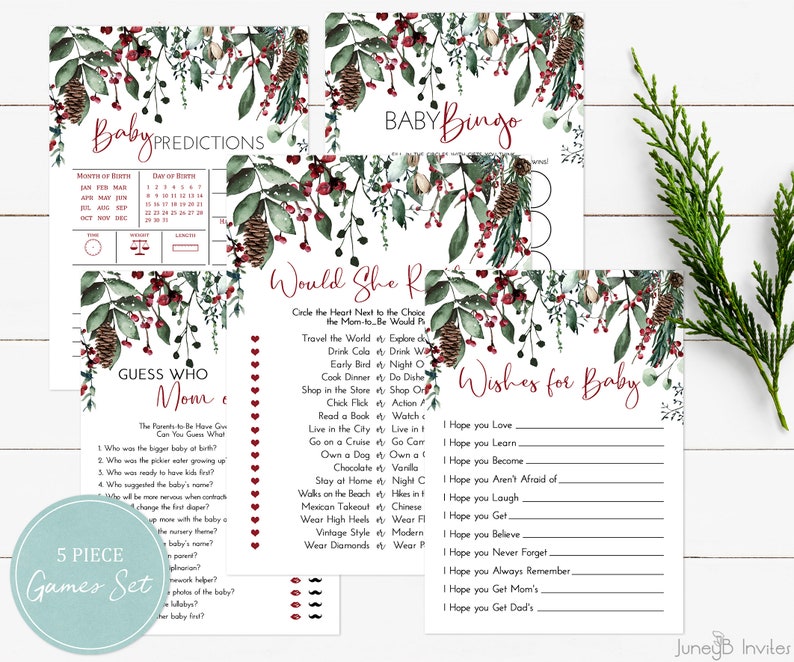Merry Little Baby Shower Games Bundle Christmas Baby Shower - Etsy